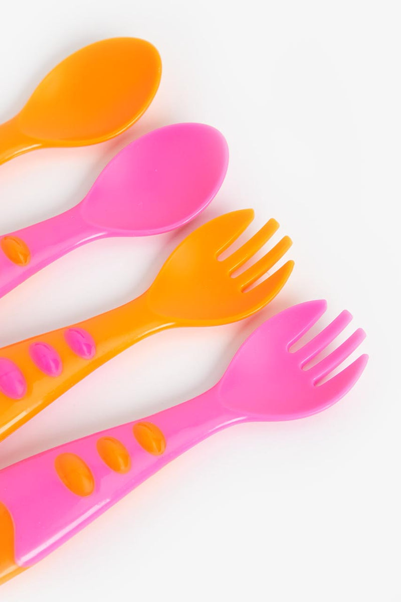 Mothercare Easy Grip Spoon And Fork Set - 4 Pieces Pink – Mothercare ...
